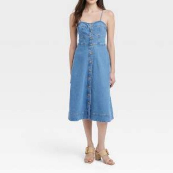 Universal Thread | Dresses | Universal Thread Denim Corset Midi Aline ...